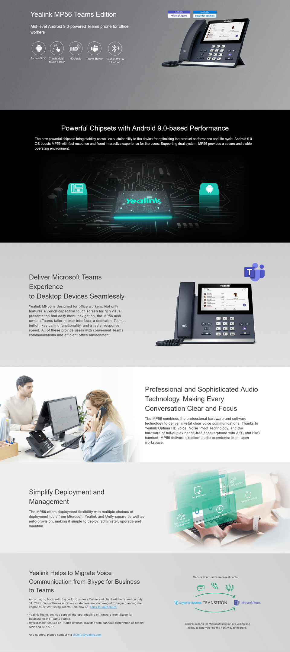 Yealink MP56 Teams Edition IP Phone MP56-TEAMS | Computer Alliance