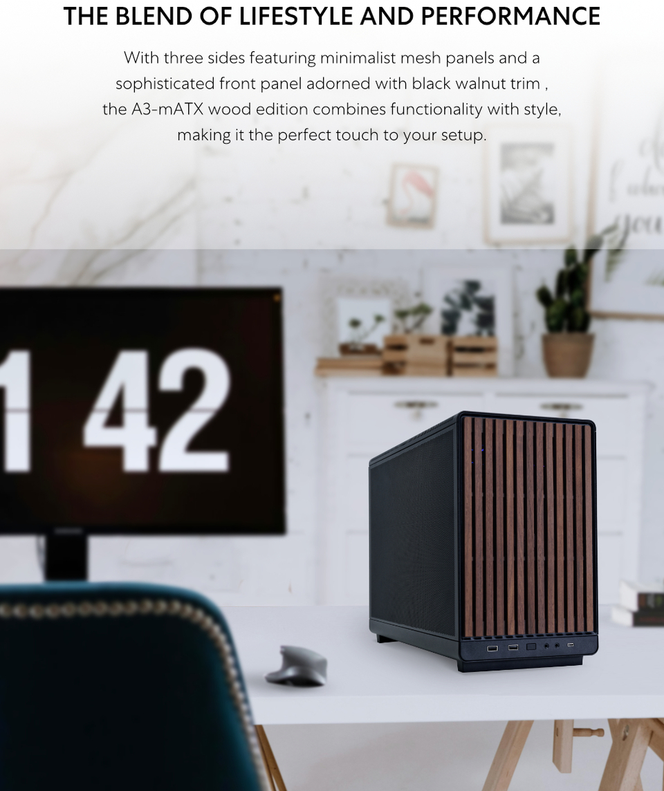 Lian Li DAN-A3 MicroATX Chassis Black Wood Edition | Computer Alliance