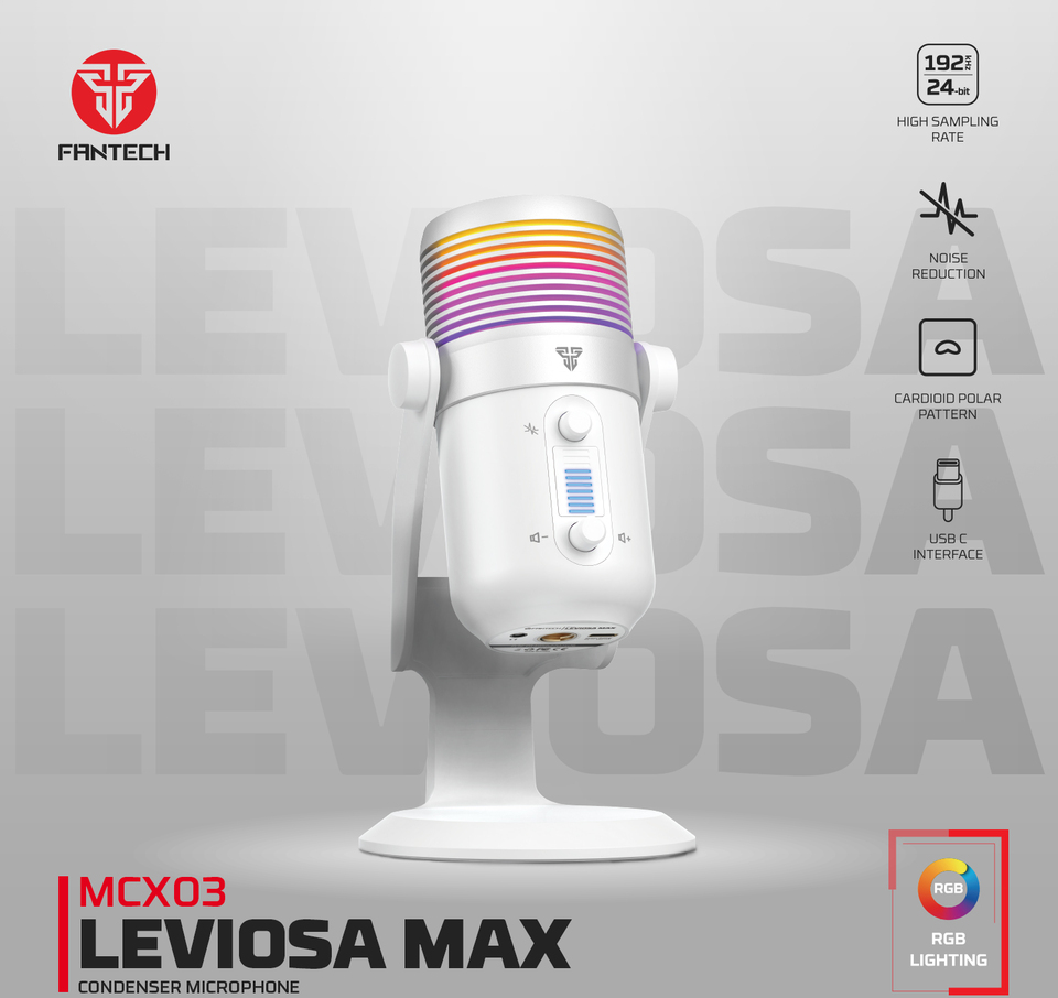 Fantech MCX03 Leviosa Max USB Condenser Noise Reduction Microphone White | CA
