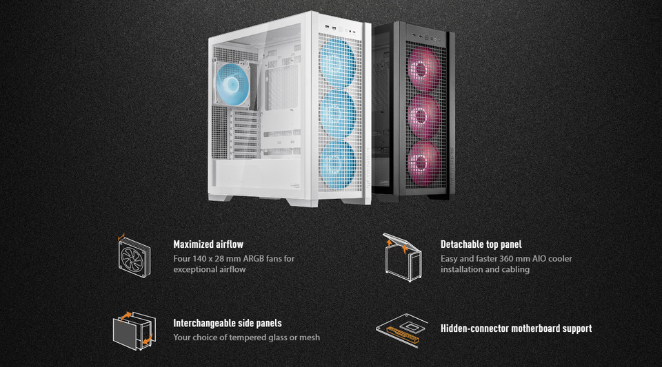 ASUS E-ATX TUF Gaming GT302 ARGB White Case | Computer Alliance