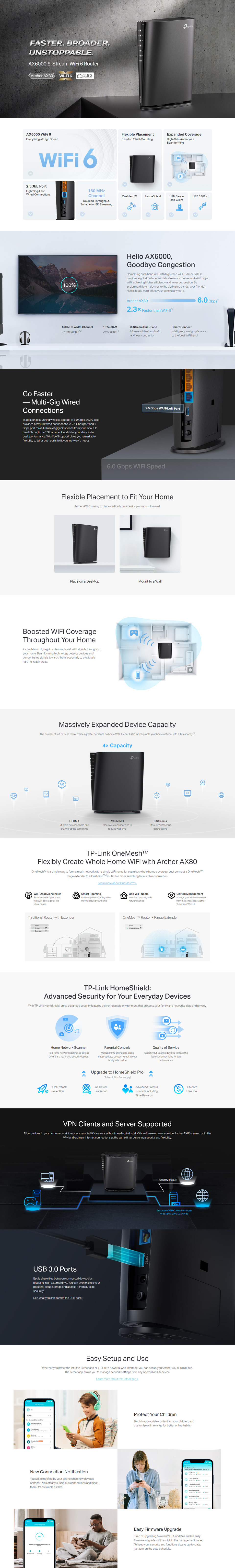 TP-Link Archer AX80 Dual-Band Wireless-AX6000 Gigabit Router | CA