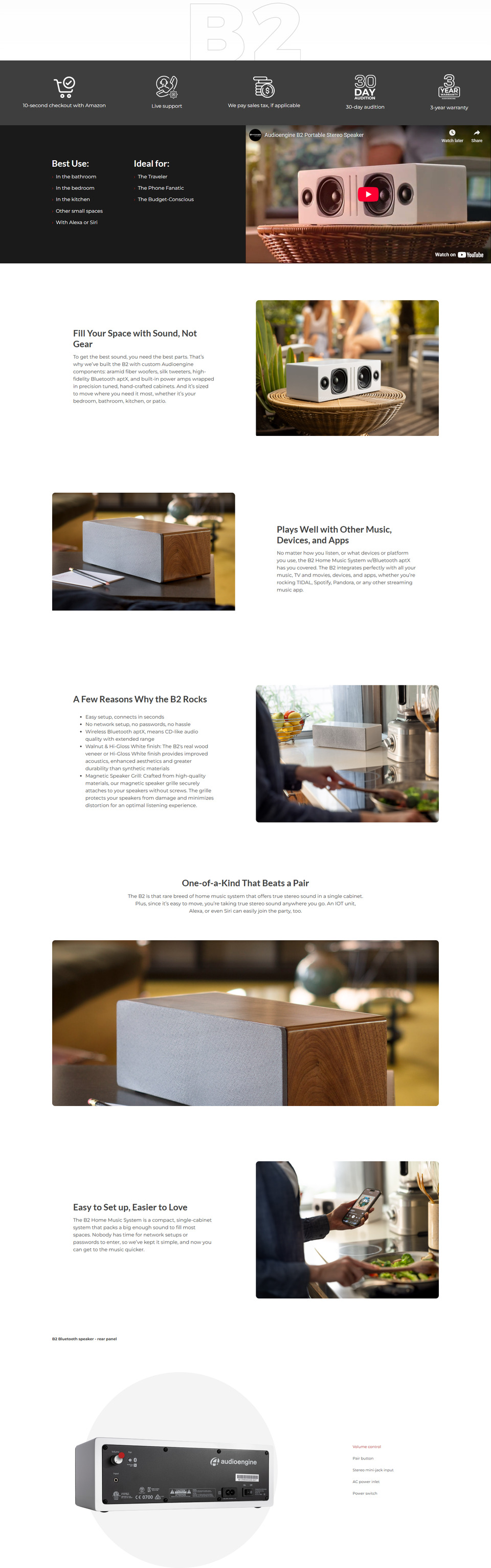 Audioengine B2 Bluetooth Powered Speakers White | Computer Alliance