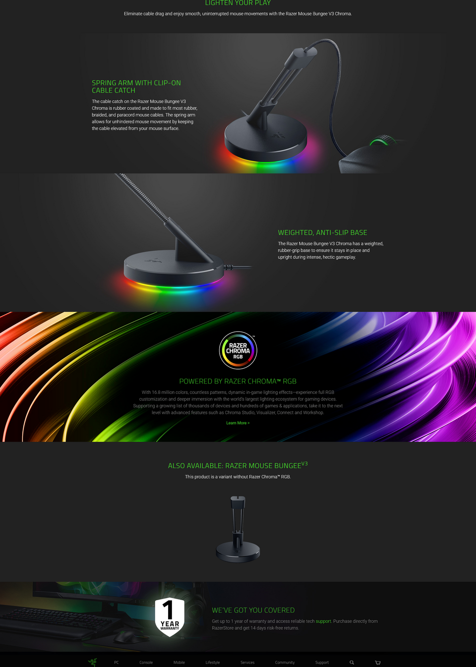 Razer Mouse Bungee V3 Chroma RC21-01520100 | Computer Alliance