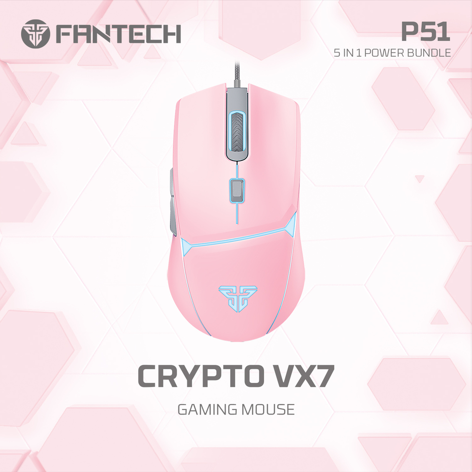 Fantech Gaming PC 5-in-1 Pink Keyboard Combo with Mouse/Mousepad ...