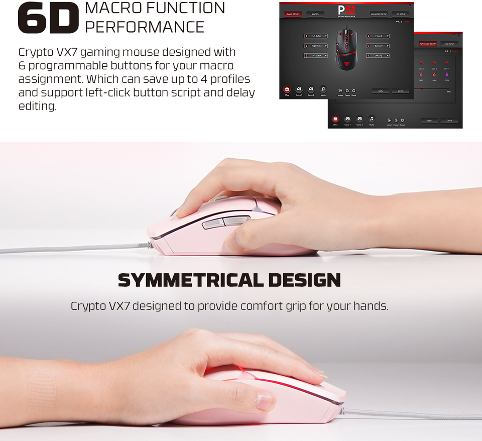 Fantech Gaming PC 5-in-1 Pink Keyboard Combo with Mouse/Mousepad ...