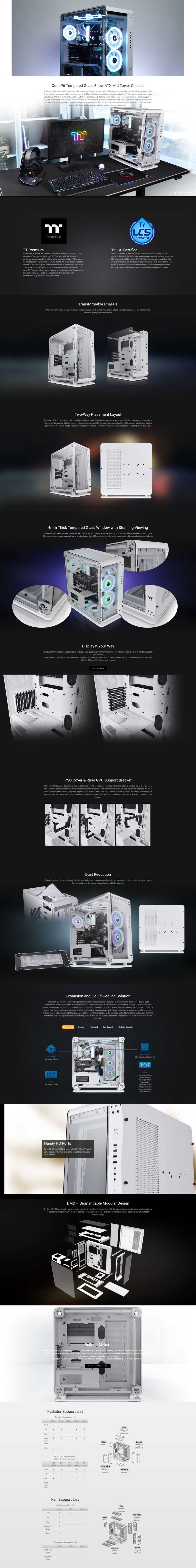 Thermaltake ATX Core P6 Open Frame Case Snow Edition | Computer Alliance