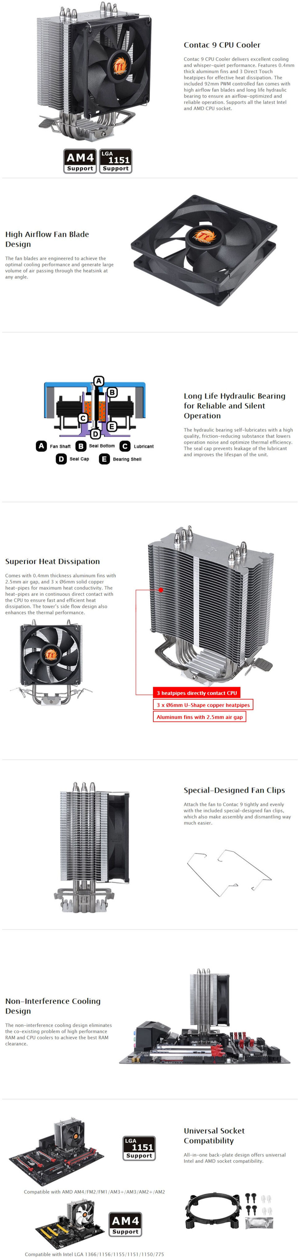 Thermaltake Contac 9 CPU Cooler CL-P049-AL09BL-A | Computer Alliance