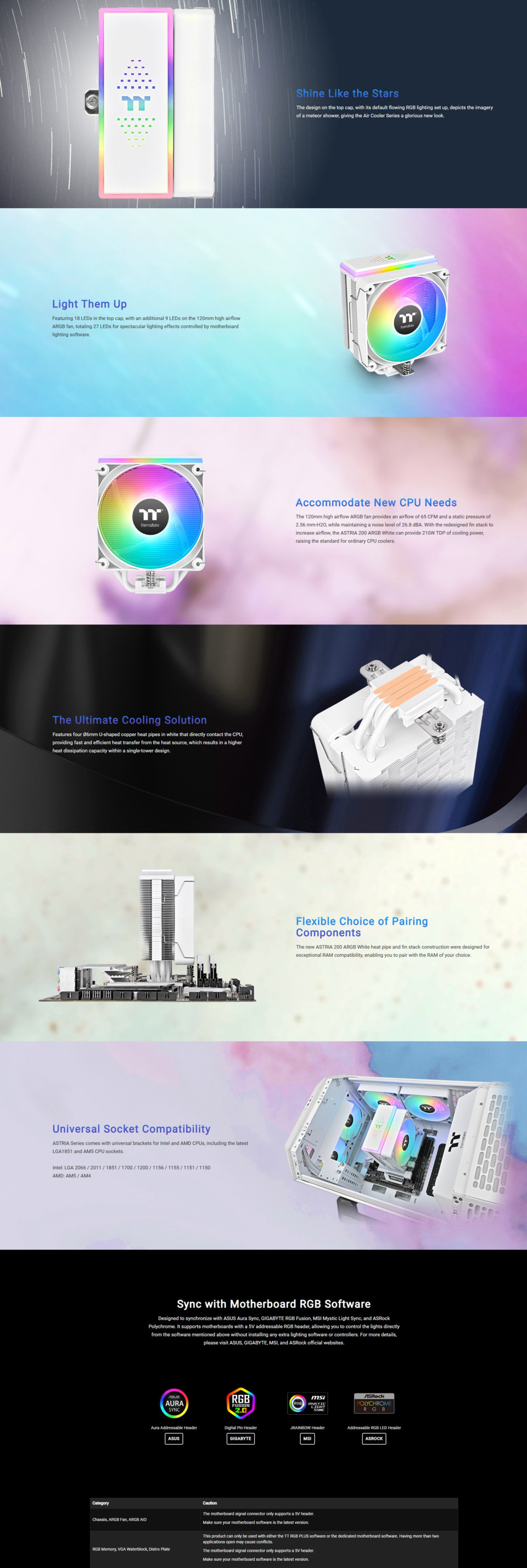 Thermaltake ASTRIA 200 ARGB CPU Cooler White | Computer Alliance