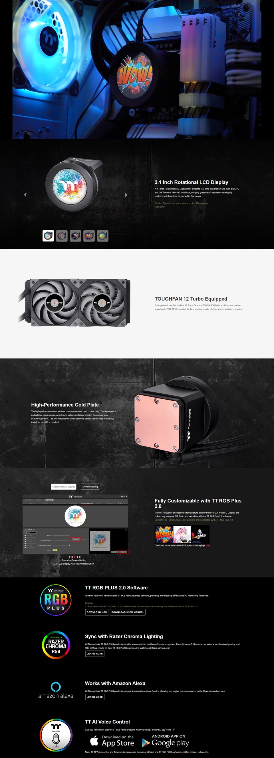 Thermaltake TOUGHLIQUID Ultra 240 All-In-One CL-W322-PL12GM-B Liquid ...