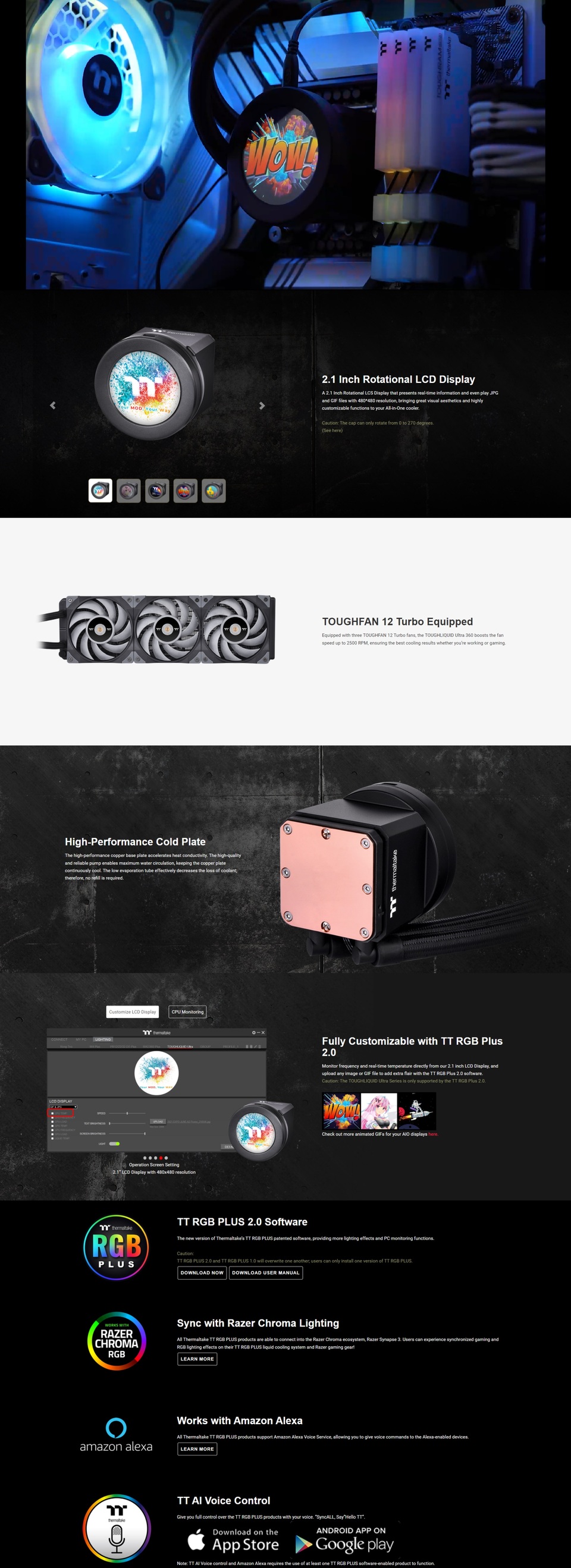 Thermaltake TOUGHLIQUID Ultra 360 All-In-One CL-W323-PL12GM-B Liquid ...