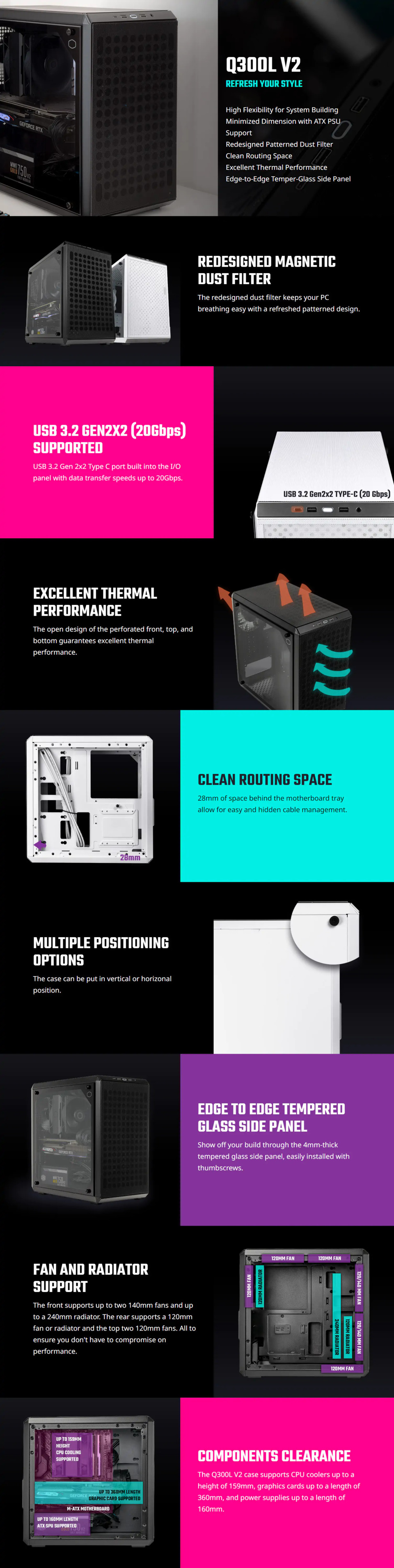 Cooler Master Q300L V2 White Micro-ATX Case | Computer Alliance