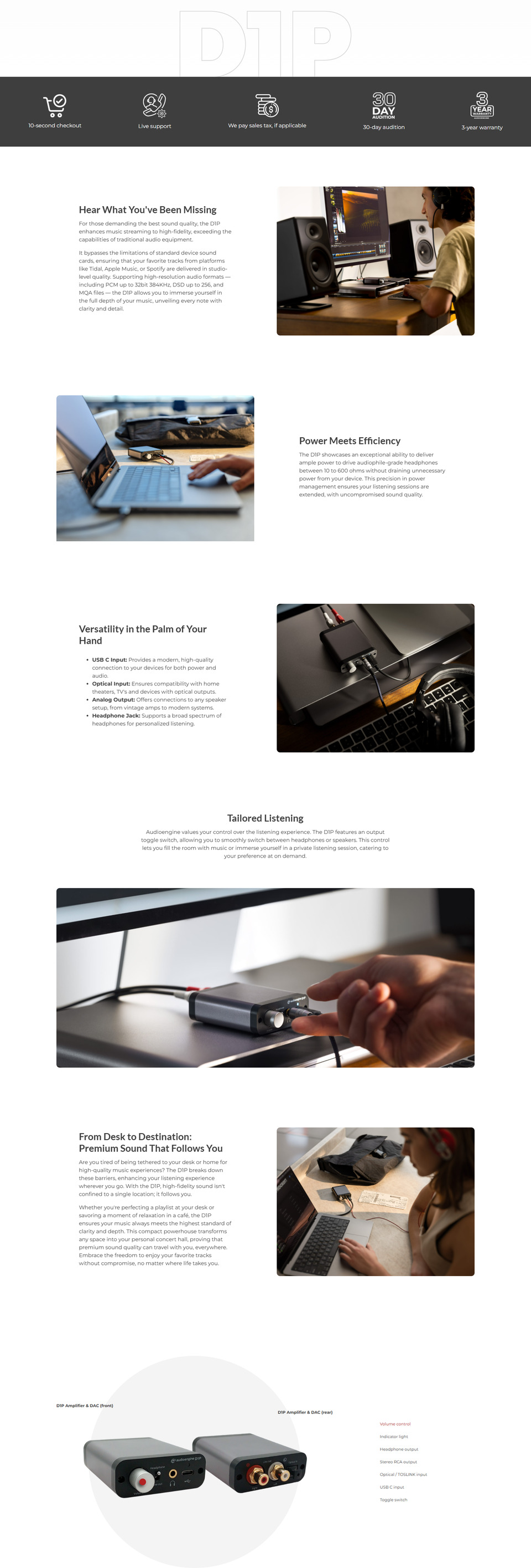Audioengine D1P DAC/Headphone Amplifier | Computer Alliance