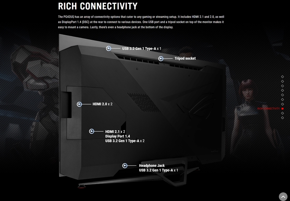 42" ASUS PG42UQ ROG Swift OLED 138Hz 4K OLED Gaming Monitor | CA