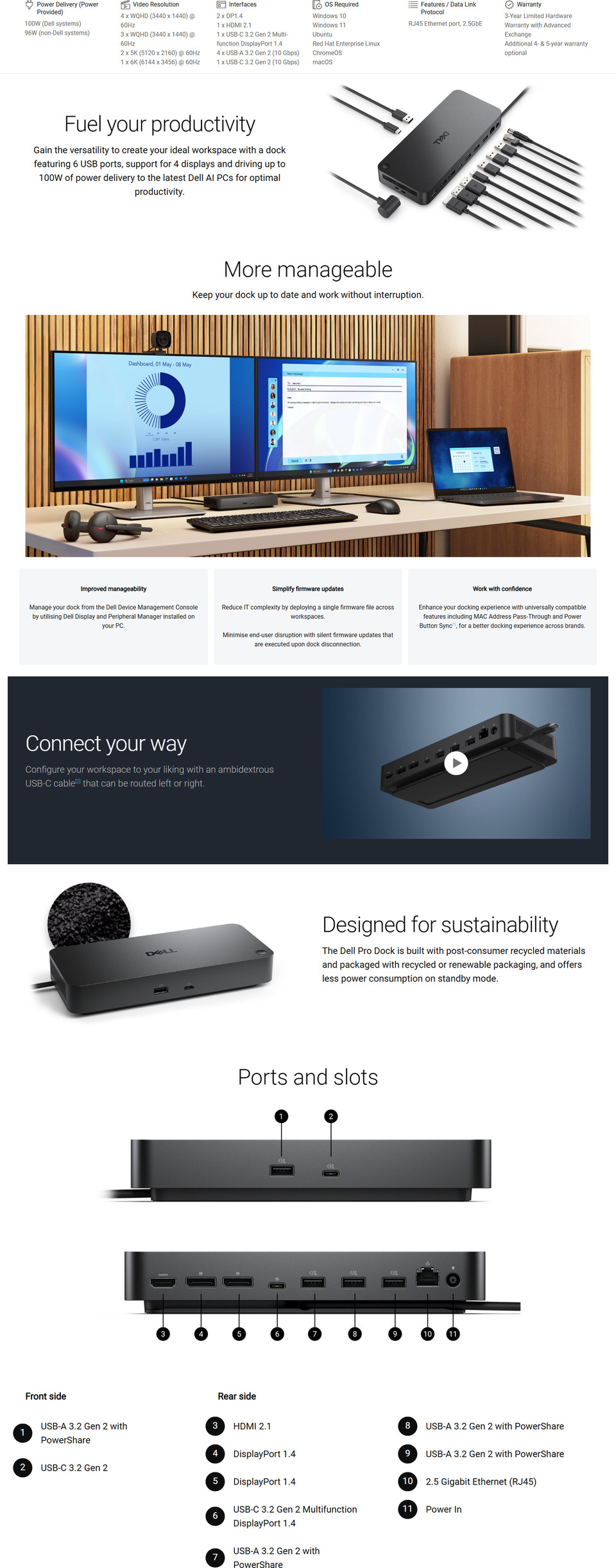 Dell Pro Dock WD25 USB-C Docking Station | Computer Alliance