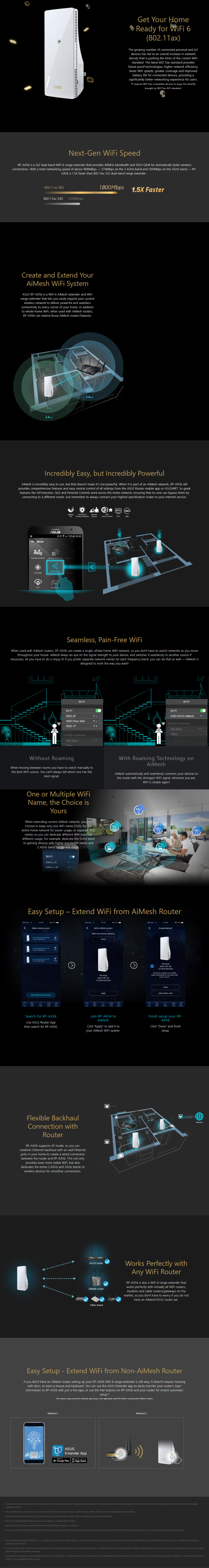 ASUS RP-AX56 AX1800 Dual Band WiFi 6 Range Extender | Computer Alliance