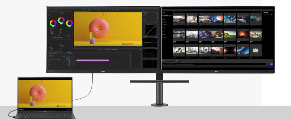 Dual 27" LG 27QP88D-BS QHD IPS Ergo Monitor | Computer Alliance