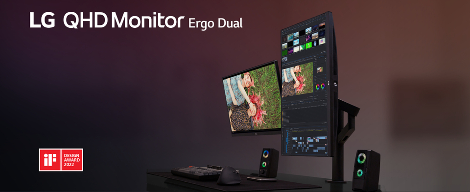 Dual 27" LG 27QP88D-BS QHD IPS Ergo Monitor | Computer Alliance