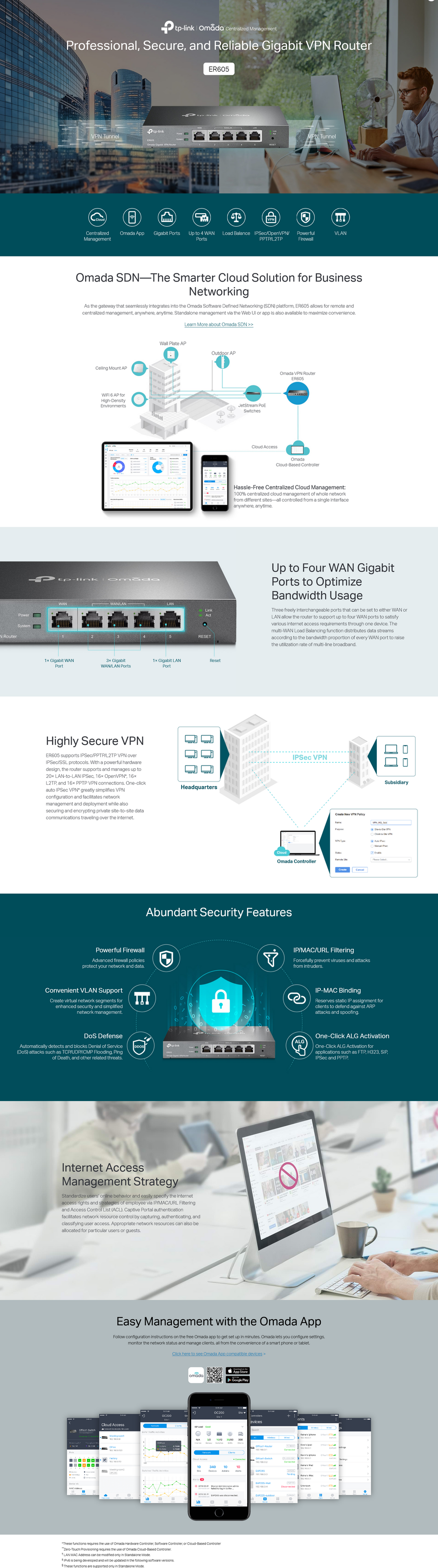 TP-Link ER605 Omada Gigabit VPN Router | Computer Alliance
