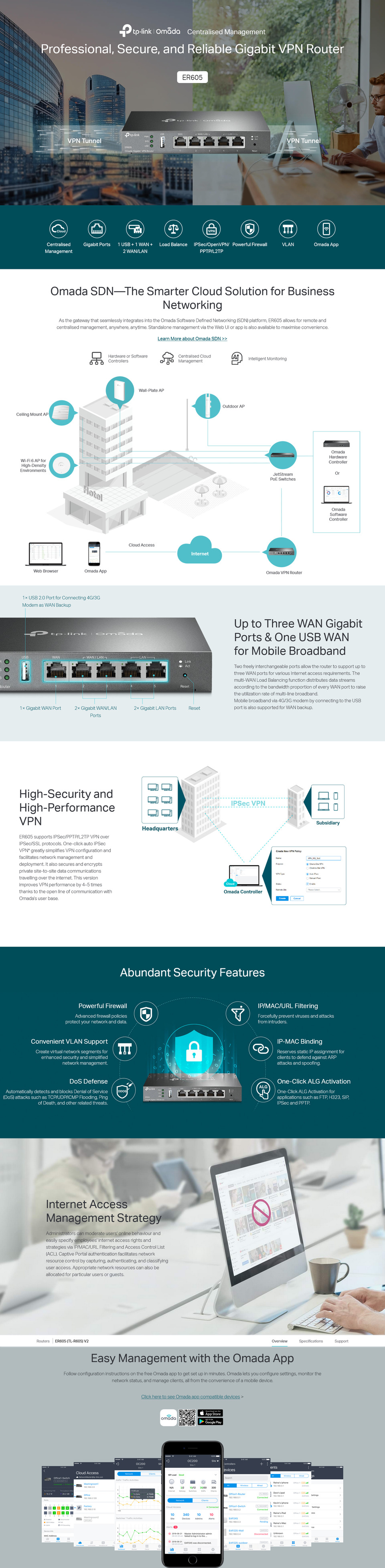 TP-Link ER605 Omada Gigabit VPN Router | Computer Alliance