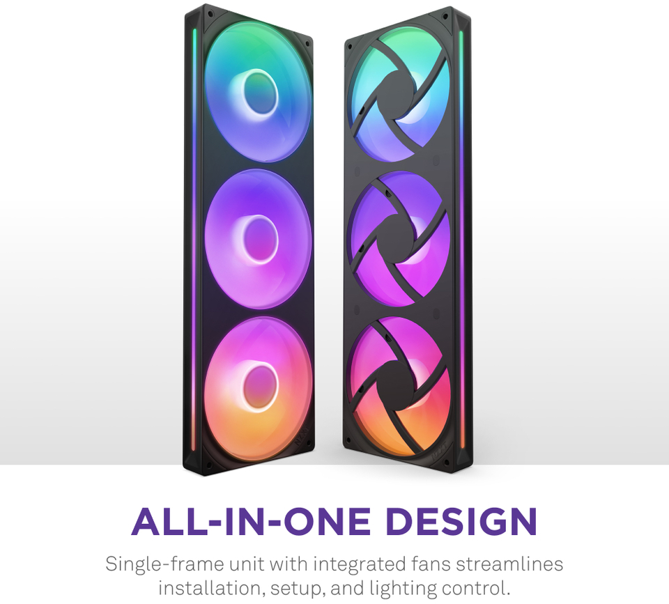 360mm NZXT F360 Single-Frame RGB Core Fan Black | Computer Alliance