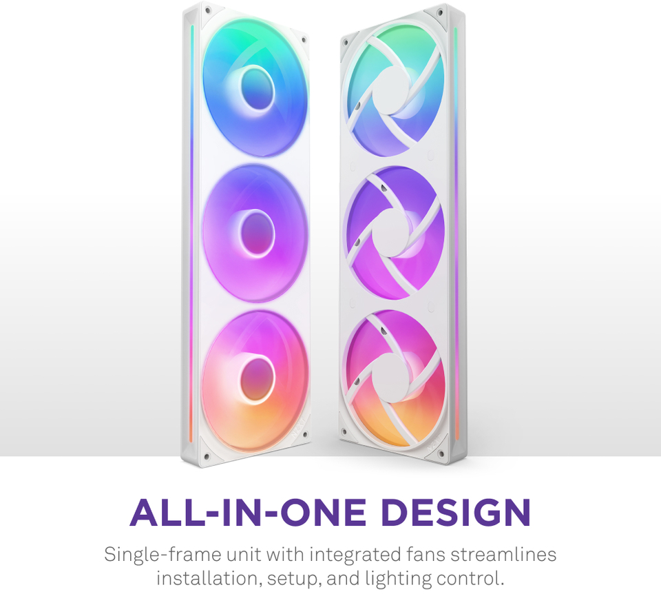 360mm NZXT F360 Single-Frame RGB Core Fan White | Computer Alliance