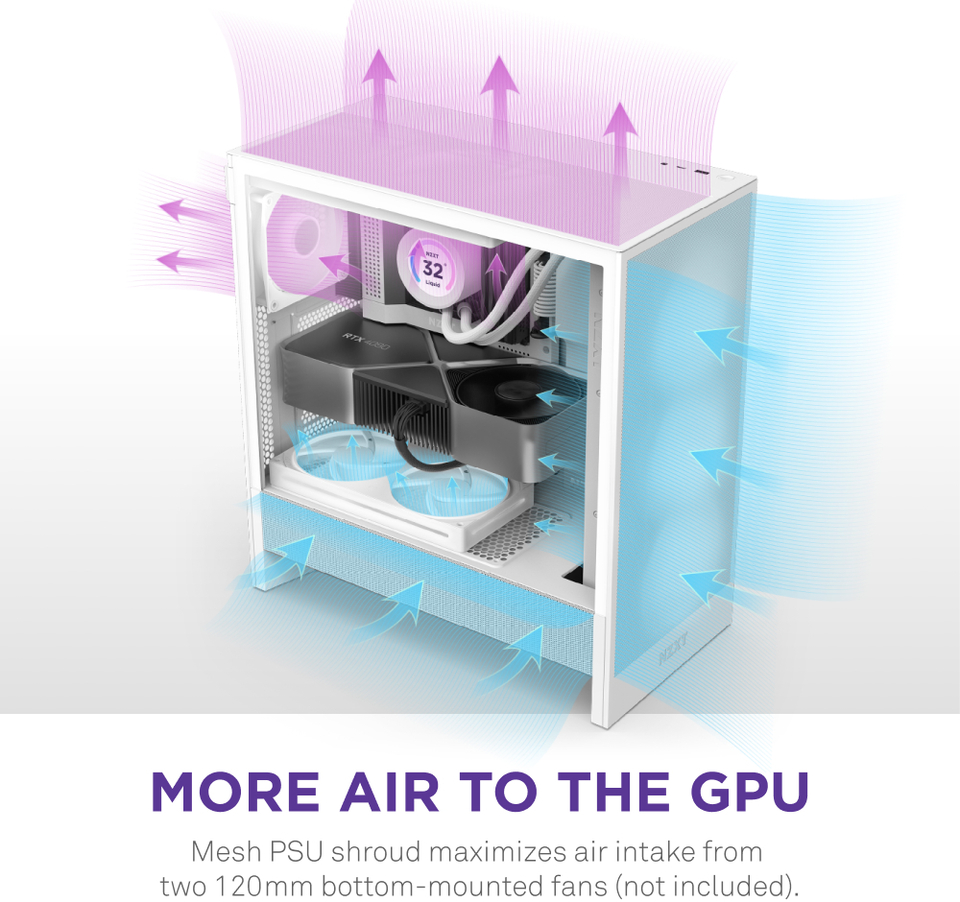 NZXT ATX H5 Flow RGB 2024 White Case CC-H52FW-R1 | Computer Alliance