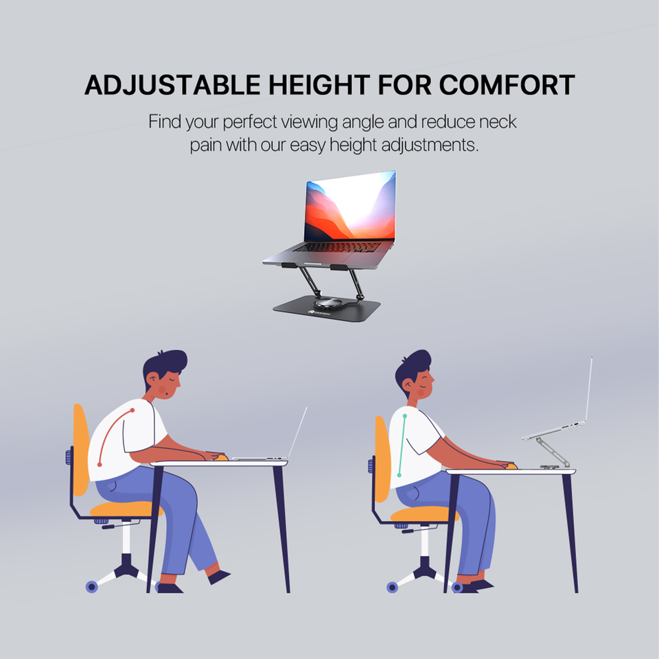 Fantech NS10 Foldable Steel Note Book Stand with 360 Rotating Base | CA