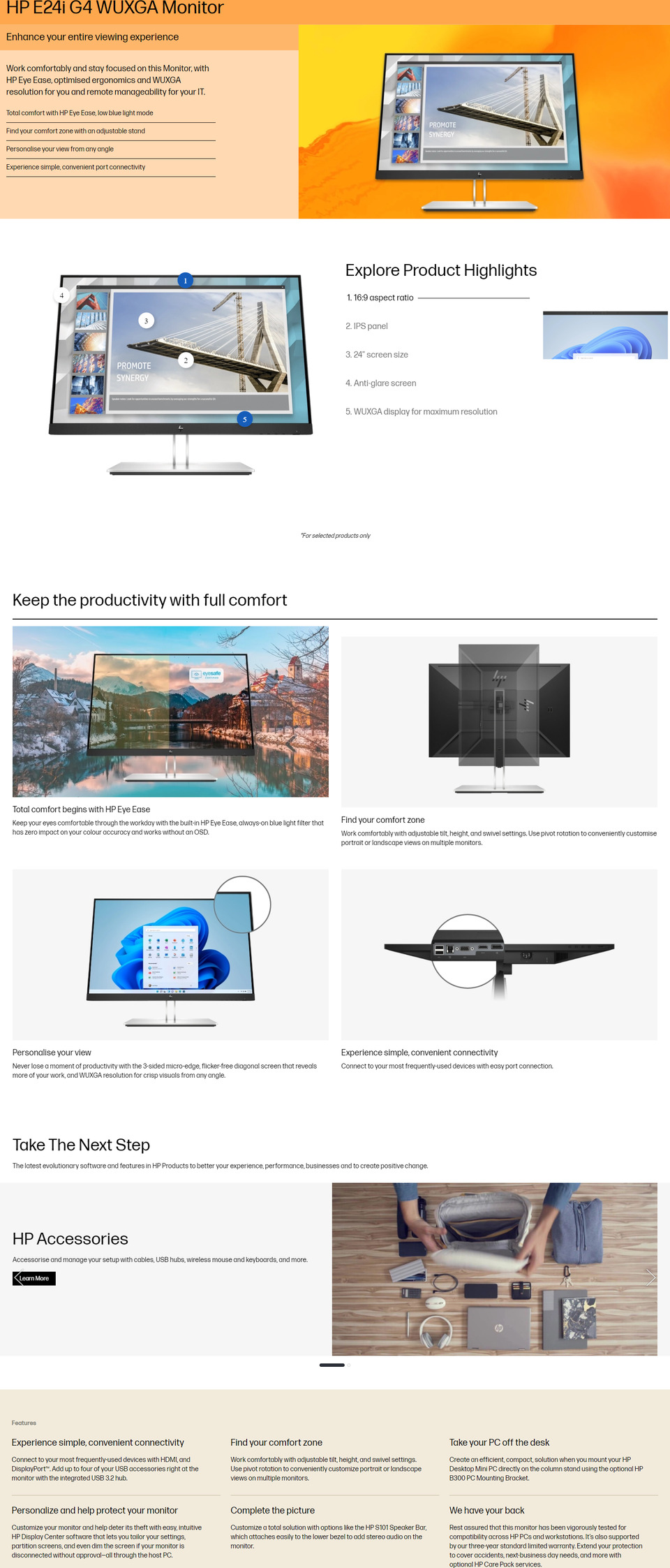 24" HP 9VJ40AA E24i G4 WUXGA Monitor with USB Hub | Computer Alliance