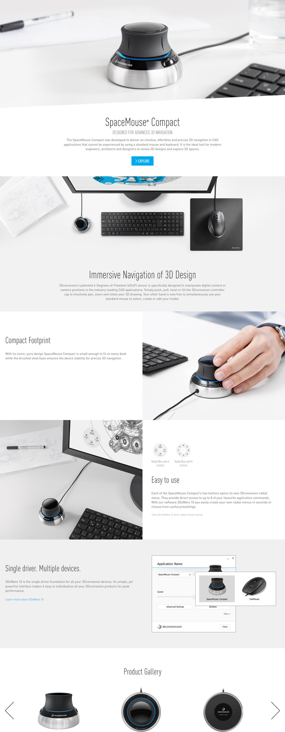 3Dconnexion SpaceMouse Compact 3D Navigation Mouse for 6Dof Sensor | CA