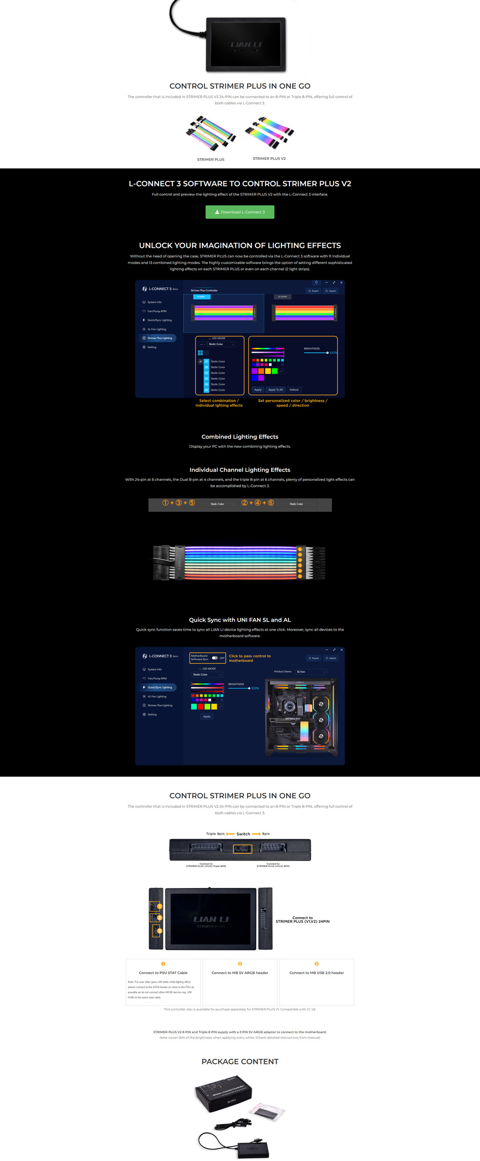 Lian Li PW24PV2-1 L-Connect 3 Controller for all Strimer cables | CA