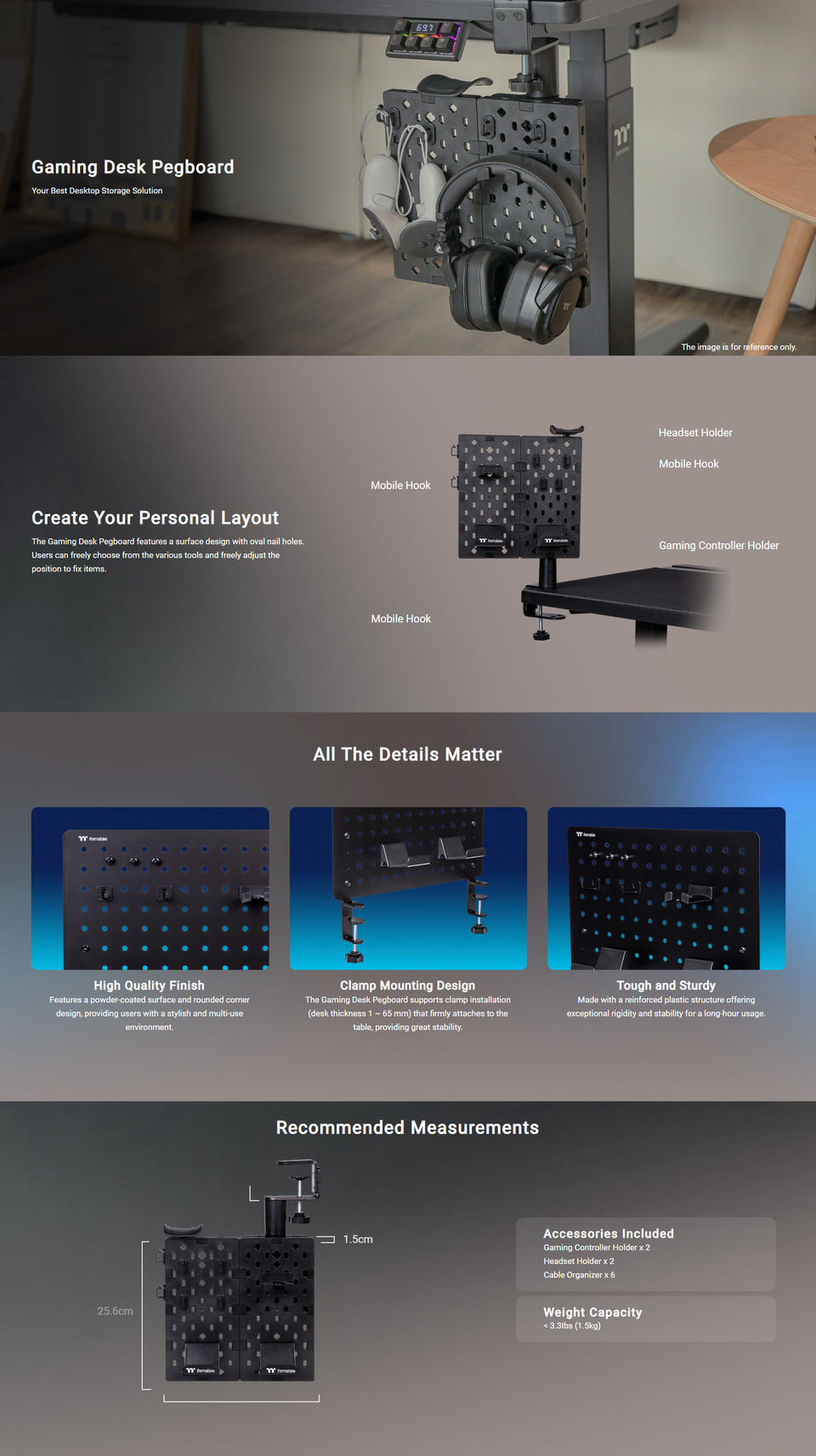 Thermaltake Gaming Desk Pegboard Small | Computer Alliance