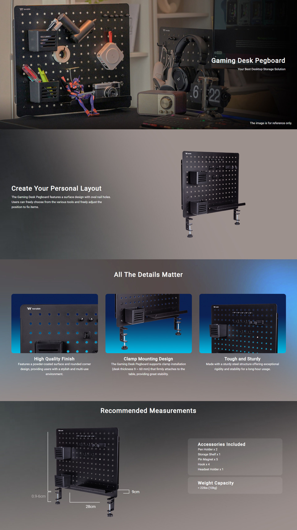 Thermaltake Gaming Desk Pegboard Large | Computer Alliance