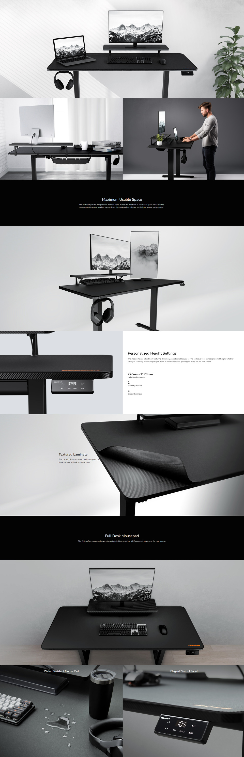 Cougar E-Star 120 Height Adjustable Gaming Desk | Computer Alliance