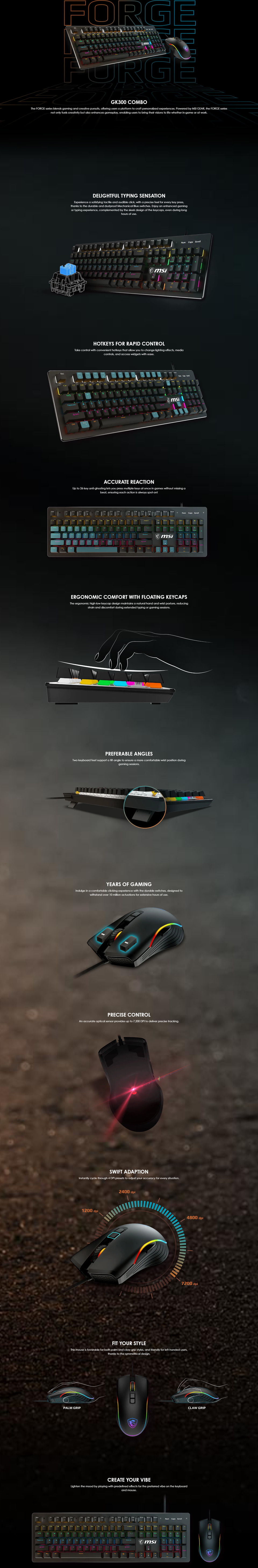 MSI FORGE GK300 COMBO Gaming Keyboard and Mouse Kit | Computer Alliance