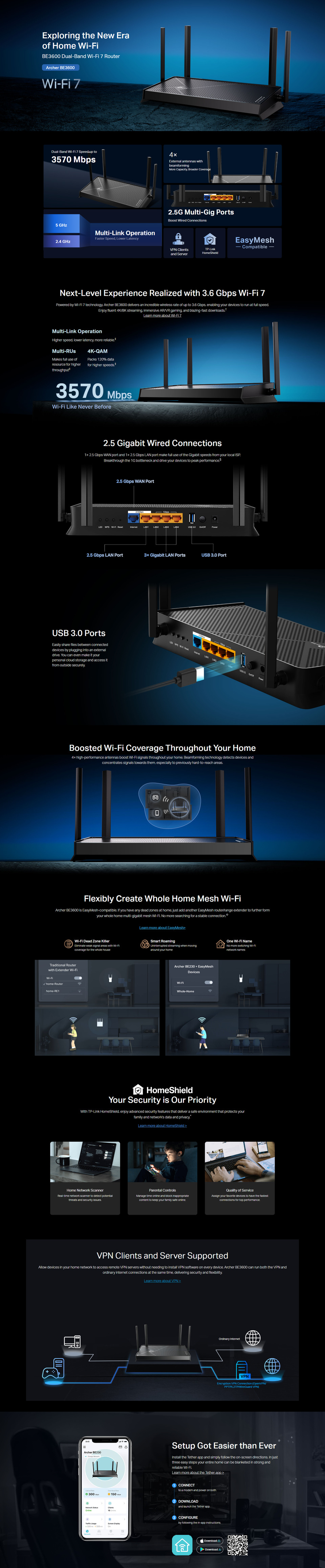 TP-Link Archer BE3600 Dual-Band Wi-Fi 7 Router | Computer Alliance