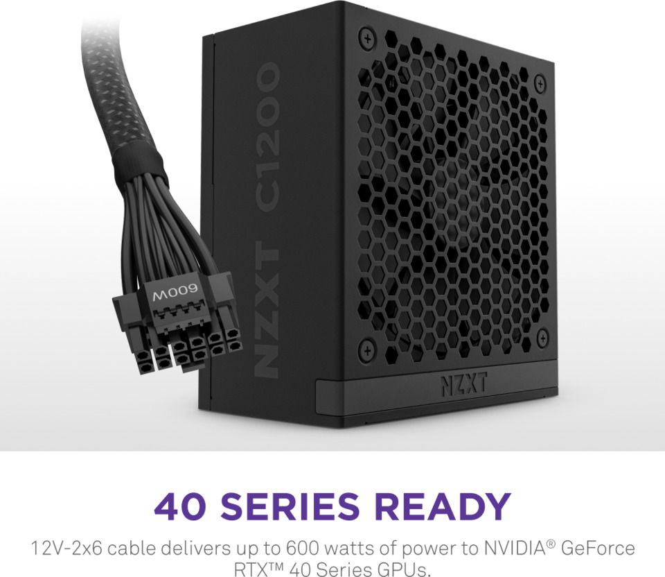1200 Watt NZXT C1200 Gold ATX 3.1 Gen5 Black Power Supply | CA