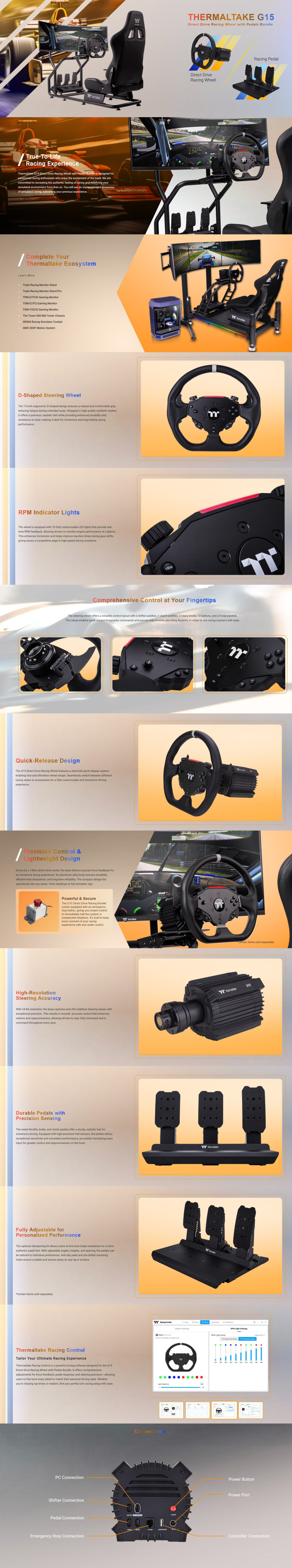 Thermaltake G15 Direct Drive Racing Wheel with Pedal | Computer Alliance