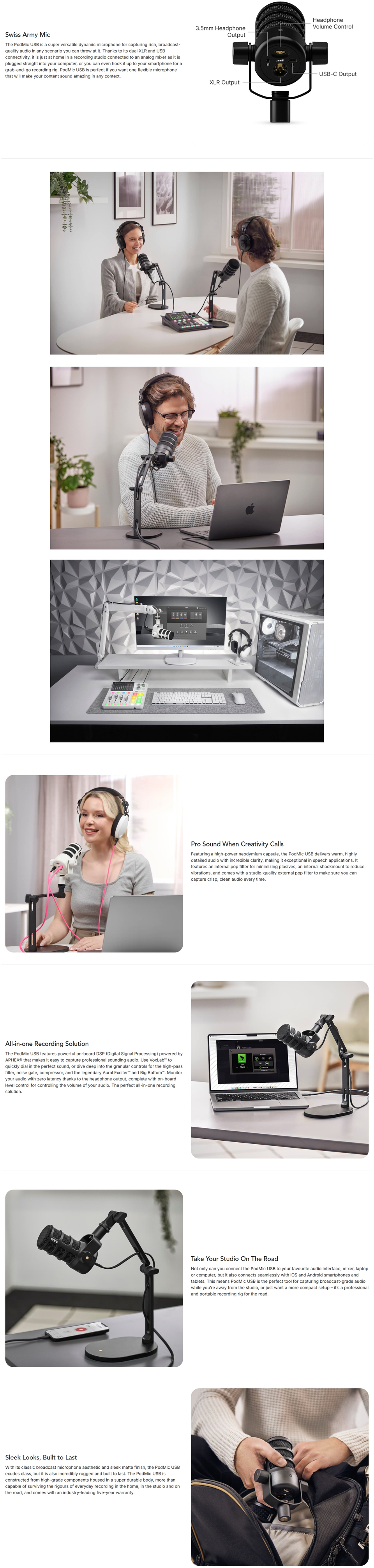 RODE PodMic USB Versatile Dynamic Broad Microphone | Computer Alliance