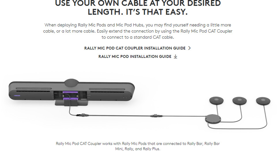 Logitech Rally Mic Pod Coupler | Computer Alliance
