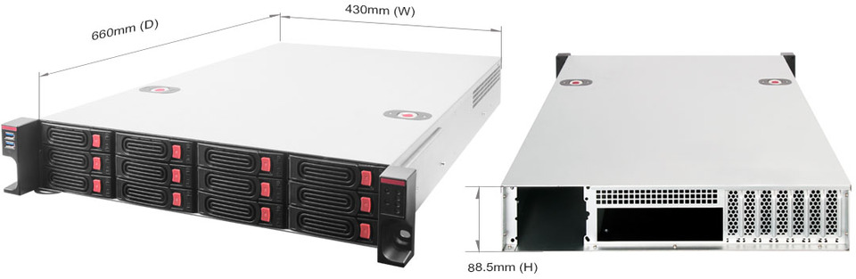 SilverStone 2U 12-bay 2.5" / 3.5" HDD / SSD rackmount Case SST-RM22-312 ...