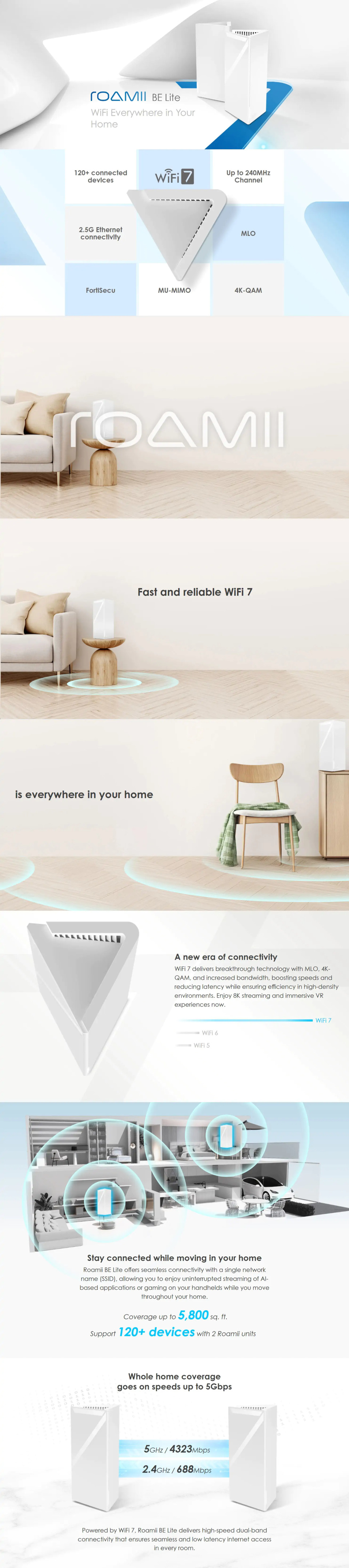 MSI Roamii BE5000 Lite Mesh System 2 Pack | Computer Alliance