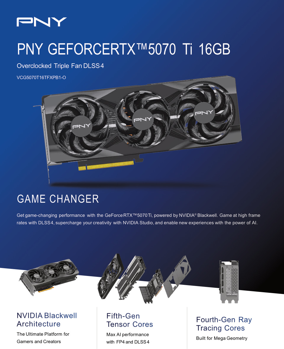 PNY RTX 5070 Ti OC Triple Fan GPU | Computer Alliance