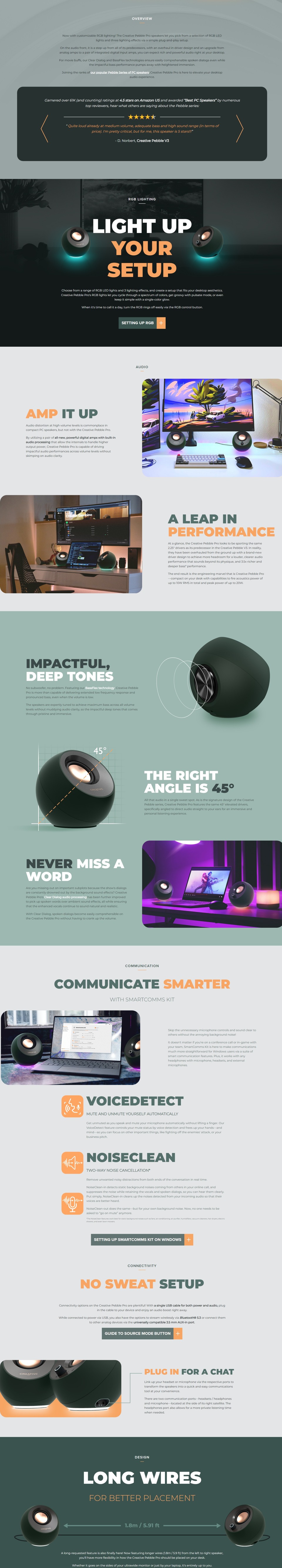 Creative Pebble Pro USB-C Speakers with Bluetooth and Customizable RGB ...