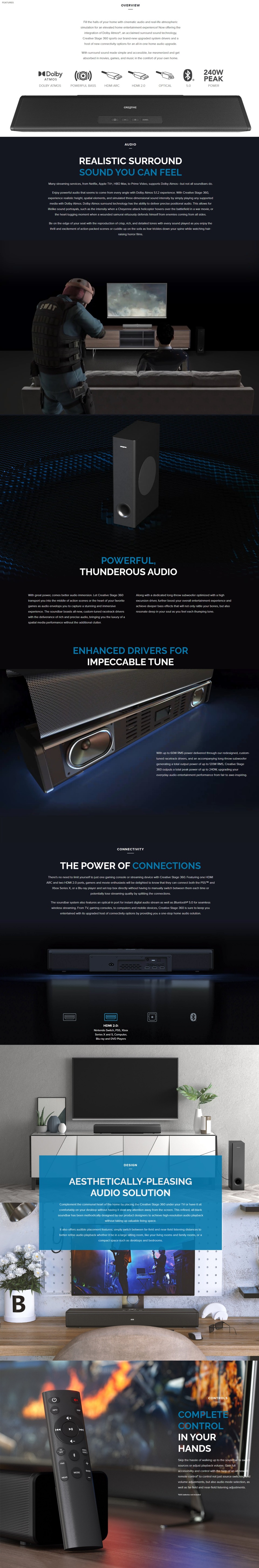 Creative Stage 360 Soundbar High Performance 2.1 51MF8385AA001 | CA