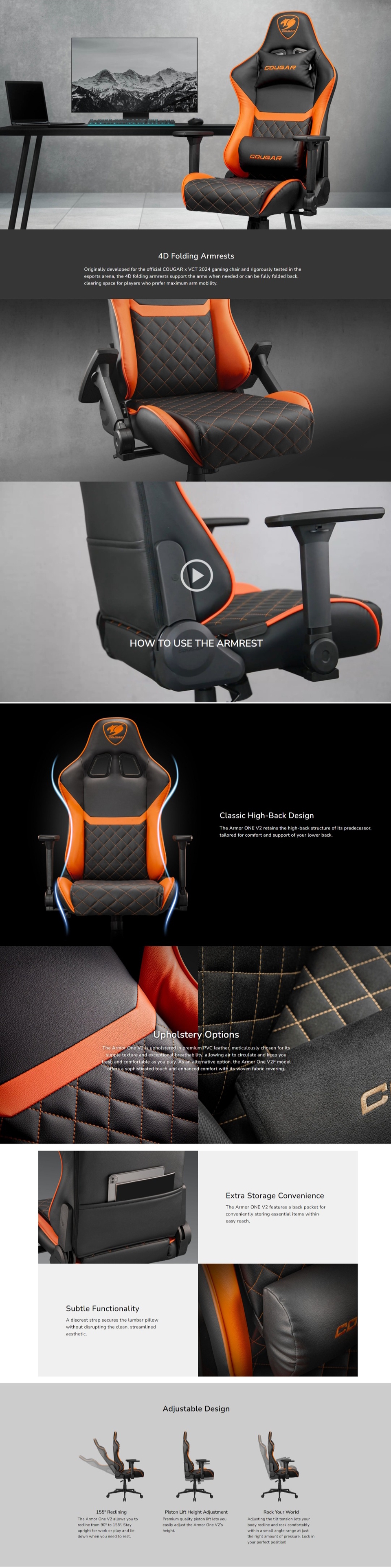 Cougar Armor One V2 Gold Gaming Chair | Computer Alliance