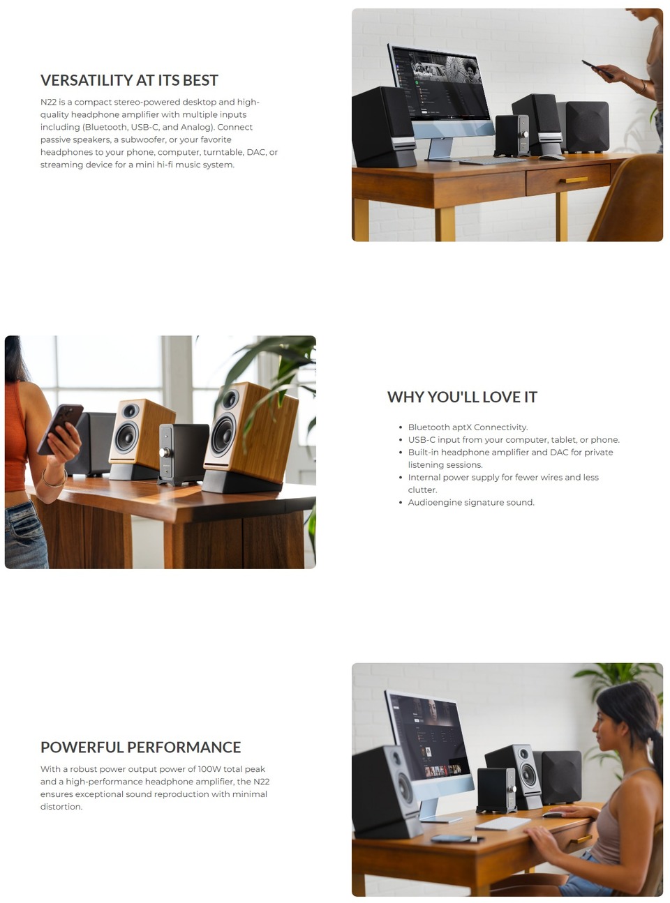 Audioengine N22 Gen 2 Desktop Power Amplifier With USB-C | CA