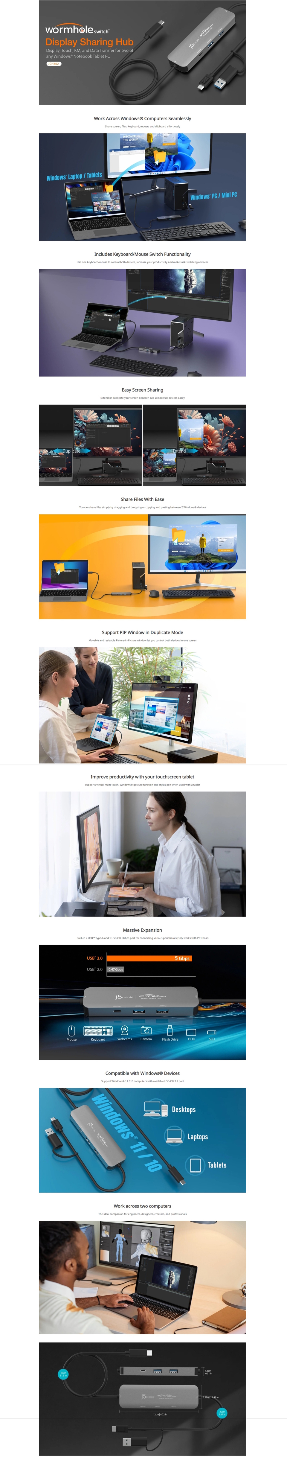 J5create JCH462 Wormhole Switch Display Sharing Hub | Computer Alliance