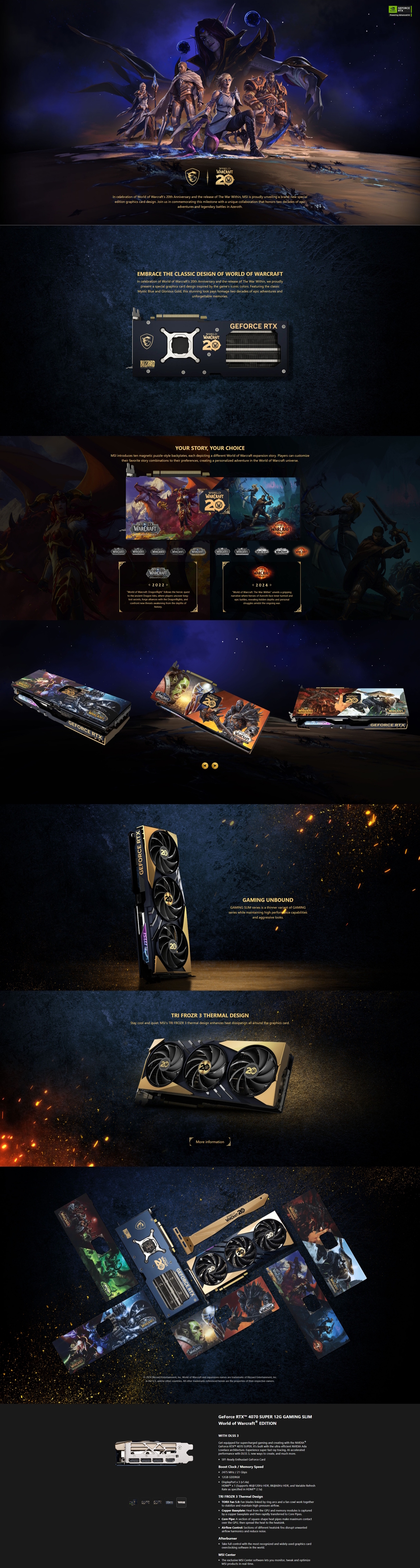 MSI RTX 4070 Super 12GB GAMING X Slim World of Warcraft Graphics Card | CA