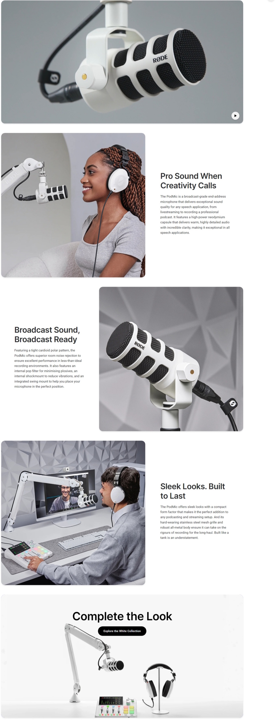 RODE White PodMic Dynamic Podcasting Microphone | Computer Alliance