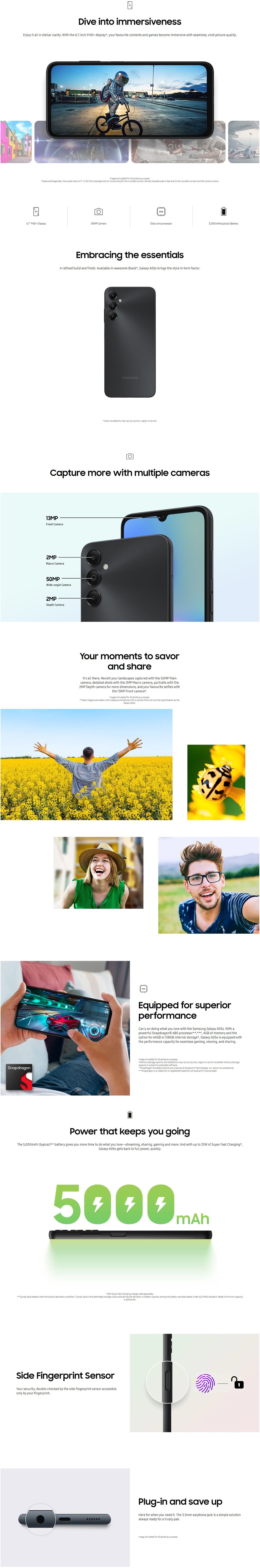 Samsung Galaxy AO5s 128GB Black Smartphone | Computer Alliance